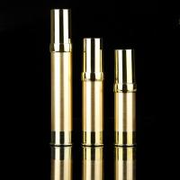 China 15ml 20ml 30ml Gold Plastic Lotion Airless Pump Bottle Airless Vacuum Pump Sprayer Bottle for sale