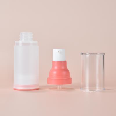 China 15ml-50ml Refillable Airless Pump Serum Lotion Bottle With AS/PP Cap Frosted PP Plastic Bottles For Skincare for sale