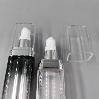China Wholesale Factory High Quality Square  Double Layer Vacuum Bottle 30ml 50ml 75ml Hot Sale Cosmetic Liquid Container  for Shampoo for sale