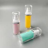 China Hot Sale Wholesale Factory High Quality 15ml 30ml 50ml Square Double-layer Vacuum Bottle  for Personal Care for sale