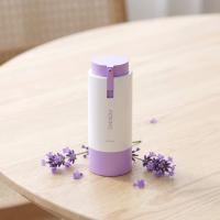 China Recyclable Private Label 15ml 30ml 50ml  Round Shape Custom Pink Purple Color Airless ABS Lotion Bottle for Skincare Packaging for sale