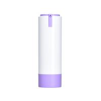 China Recyclable Private Label 15ml 30ml 50ml  Round Shape Custom Pink Purple Color Airless ABS Lotion Bottle for Skincare Packaging for sale