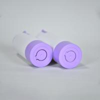 China Recyclable Private Label 15ml 30ml 50ml  Round Shape Custom Pink Purple Color Airless ABS Lotion Bottle for Skincare Packaging for sale