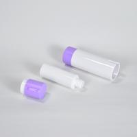 China Recyclable Private Label 15ml 30ml 50ml  Round Shape Custom Pink Purple Color Airless ABS Lotion Bottle for Skincare Packaging for sale
