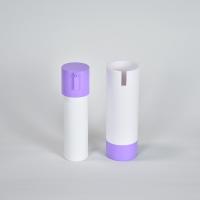 China Recyclable Private Label 15ml 30ml 50ml  Round Shape Custom Pink Purple Color Airless ABS Lotion Bottle for Skincare Packaging for sale