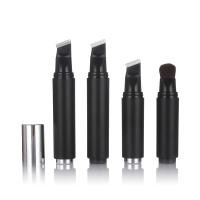 China Black Color Airless Skincare Bottle 20ml Plastic Airless Lotion Bottle with Brush Head for sale