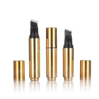 China Black Color Airless Skincare Bottle 20ml Plastic Airless Lotion Bottle with Brush Head for sale