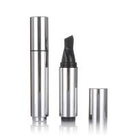China Black Color Airless Skincare Bottle 20ml Plastic Airless Lotion Bottle with Brush Head for sale