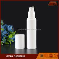 China Unique White Cosmetic Packaging 50ml Round Plastic Airless Bottle for sale