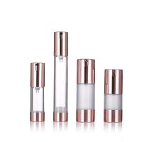 China Luxury Rose Gold Airless Pump Bottle 15-20ml Round Airless Lotion Bottle Serum Bottle for sale