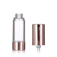 China Luxury Rose Gold Airless Pump Bottle 15-20ml Round Airless Lotion Bottle Serum Bottle for sale