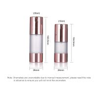 China Luxury Rose Gold Airless Pump Bottle 15-20ml Round Airless Lotion Bottle Serum Bottle for sale