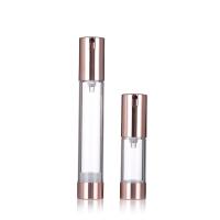 China Luxury Rose Gold Airless Pump Bottle 15-20ml Round Airless Lotion Bottle Serum Bottle for sale