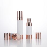 China Empty Travel Mini Round Airless Lotion Bottle 15ml 30ml 50ml Rose Gold Vacuum Bottle for sale