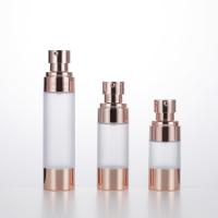 China Empty Travel Mini Round Airless Lotion Bottle 15ml 30ml 50ml Rose Gold Vacuum Bottle for sale