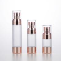 China Empty Travel Mini Round Airless Lotion Bottle 15ml 30ml 50ml Rose Gold Vacuum Bottle for sale