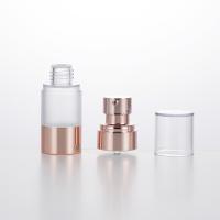 China Empty Travel Mini Round Airless Lotion Bottle 15ml 30ml 50ml Rose Gold Vacuum Bottle for sale