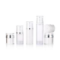 China Stock White Cream Plastic Airless Pump Bottle for Lotion Facial Cleanser & Skin Care Serum 50ml/100ml/150ml Screen Printed for sale