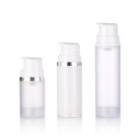 China Stock White Cream Plastic Airless Pump Bottle for Lotion Facial Cleanser & Skin Care Serum 50ml/100ml/150ml Screen Printed for sale