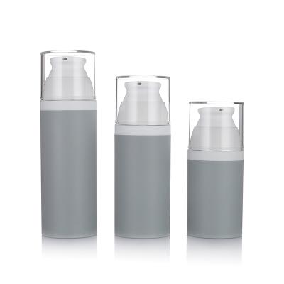 China Grey Color 80ml Airless Pump Bottle 3 Sizes Optional Plastic Airless Bottle for Cosmetic for sale