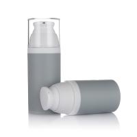 China Grey Color 80ml Airless Pump Bottle 3 Sizes Optional Plastic Airless Bottle for Cosmetic for sale