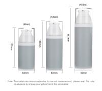 China Grey Color 80ml Airless Pump Bottle 3 Sizes Optional Plastic Airless Bottle for Cosmetic for sale