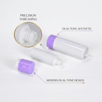 China Leak-Proof Travel 50ml Airless Pump Bottle Portable Skincare Dispenser with Locking Cap for Serum Lotion for sale