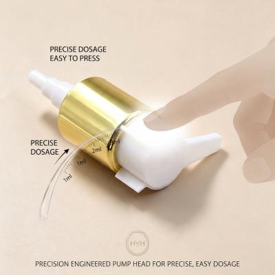 China REACH Compliant Lotion Dispenser Pump 28/410 Precision 1.2ml Dosage Left-Right Lock for European Skincare Packaging OEM for sale
