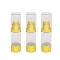 China empty clear Gold Airless Pump Bottle for skincare packaging for sale