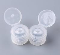 China Ribbed Screw Cosmetic Bottle Caps Transparent 20/410 24/410 for sale