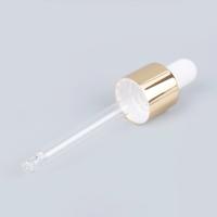 China Gold Silver Cosmetic Bottle Dropper Tops For Essential Oils 18/410 20/410 for sale