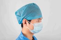 China MDR CE Anti Bacterial Disposable Medical Doctor Cap With Elastic Rubber At Back for sale