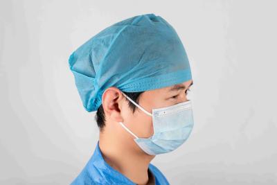 China MDR CE Anti Bacterial Disposable Medical Doctor Cap With Elastic Rubber At Back for sale