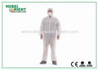 China Professional PP/SMS/MP Chemical Resistant Coveralls Clothing Eco Friendly With Hood And Feetcover for sale
