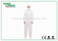China White Protective Disposable Coveralls With Both Hood And Feetcover For Protect Body From Pollution for sale