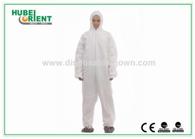 China Free Size 55gsm Disposable Protective Coverall With Hood And Feetcover for sale