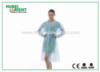 China CE MDR Snap Closure Disposable Lab Coats 55g/m2 for sale