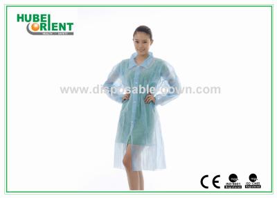 China Disposable Protective Nonwoven Lab Coat With Snap Closure for sale