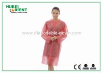 China PP SMS MP Tyvek Single Use Lab Coat With Snap Closure for sale