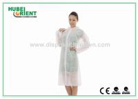 China 55gsm Single Use Tyvek Protective Lab Coat With Velcros Closure for sale