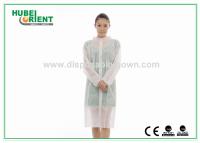 China 55gsm Single Use Tyvek Protective Lab Coat With Velcros Closure for sale