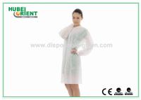 China Disposable PP/Non-Woven/SMS/tyvek lab coat With Snaps For Hospital Nursing for sale