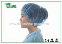 China Dustproof 10gsm Disposable Bouffant Cap With Single Elastic for sale