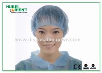 China Dustproof 10gsm Disposable Bouffant Cap With Single Elastic for sale