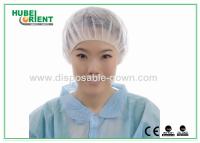 China Printed PP Bouffant Disposable Head Cap Non woven Round light weight for sale