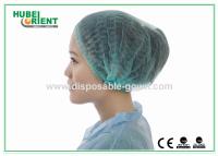 China Lightweight Disposable Nonwoven Mob Cap With Double Elastic for sale