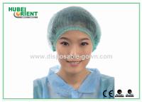 China Lightweight Disposable Nonwoven Mob Cap With Double Elastic for sale