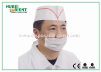 China Fashion White Printed Disposable Surgical Hats With Colorful Stripes for sale
