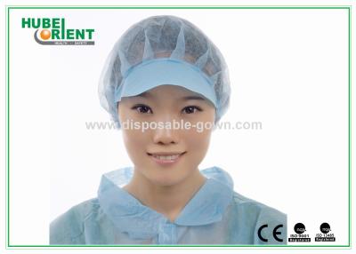 China ISO9001/ISO13485 Non Woven PP Round Disposable Bouffant Cap With Peak for sale