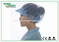 China Non-Woven Disposable soft  Bouffant Caps With Peak Round Hairnet Cap for food industry for sale